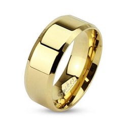 BUNGSA Fingerring Ring abgerundete Kanten Gold aus Edelstahl Unisex (Ring
