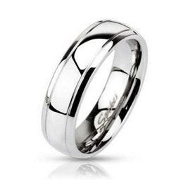 BUNGSA Fingerring Ring schmale Aussenringe Silber aus Edelstahl Unisex (Ring