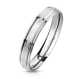 BUNGSA Fingerring Ring römische Nummern Silber aus Edelstahl Unisex (Ring