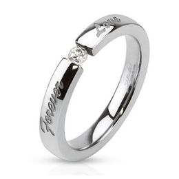 BUNGSA Fingerring Ring Forever Love Silber aus Edelstahl Unisex (Ring