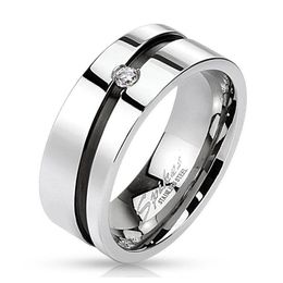 BUNGSA Fingerring Ring diagonaler Mittelring Silber aus Edelstahl Unisex (Ring