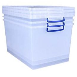 Really Useful Box Aufbewahrungsbox 83 L Transparent Kunststoff 44 x 68,5 x 36,8 cm 3 Stück