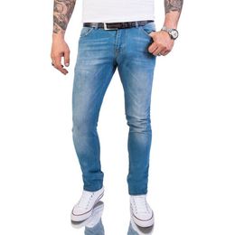 Rock Creek Slim-fit-Jeans Herren Jeans Stonewashed Hellblau RC-2148