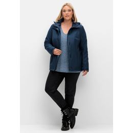 sheego Große Größen: 3-in-1-Winterjacke mit Fleece-Innenjacke, dunkelblau, Gr.44