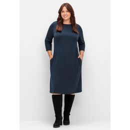 sheego Große Größen: Shirtkleid mit 3/4-Ärmeln und Seitentaschen, nachtblau, Gr.42