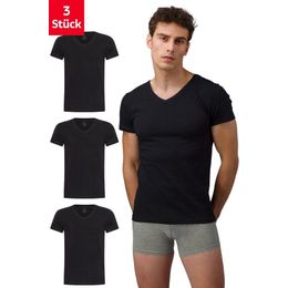 Burnell & Son Unterhemd T-Shirt Business mit Kurzarm und V-Ausschnitt für Herren aus Baumwolle (Packung