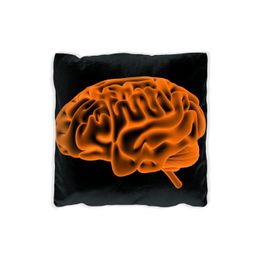 Wallario Dekokissen Menschliches Gehirn in leuchtend orangener Farbe