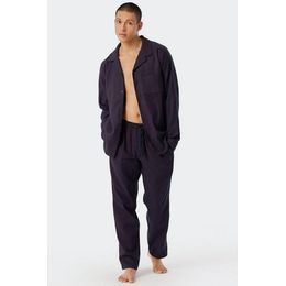 Schiesser Pyjama Story (Set) Herren Schlafanzug lang aus wärmenden Webflanell