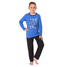 Normann Pyjama Jungen Pyjama langarm in tollen Farben und mit coolem Motiv