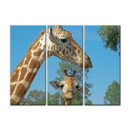 Bilderdepot24 Leinwandbild Mutter und Baby Giraffe