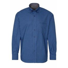 Eterna Klassische Bluse Eterna REGULAR FIT UPCYCLING Langarm Hemd blau kariert 2478-08-VS5B