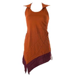 Vishes Neckholderkleid Mini Kleid Neckholder zweifarbig Zipfelkleid Hippie