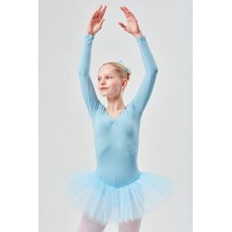 tanzmuster Tüllkleid Ballett Tutu Romy mit Glitzersteinen Langarm Ballettkleid aus weicher Baumwolle mit Tüllrock für Mädchen