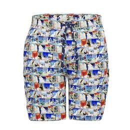 A fish named fred Pyjamashorts Herren Pyjamashorts mit Ski Symbolen (1-tlg) Modisches Design Baumwolle