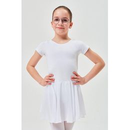 tanzmuster Chiffonkleid Ballettkleid Lucy mit kurzen Ärmeln Mädchen Ballettbody mit Chiffon Röckchen