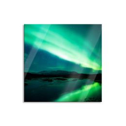 Pixxprint Glasbild Polarlichter in Skandinavien