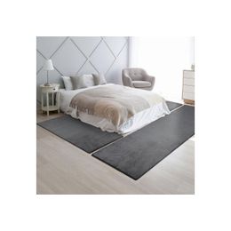 Floordirekt Hochflor-Bettumrandung Sundae Anthrazit 77