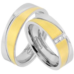 Trauringe123 Trauring Hochzeitsringe Verlobungsringe Trauringe Eheringe Partnerringe Gold Platiert aus Edelstahl JE83