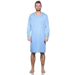EloModa Nachthemd Herren Nachthemd langarm Sleepshirt; Gr. M L XL 2XL (1-tlg)