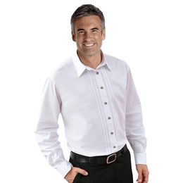 Moschen-Bayern Trachtenhemd Trachtenhemd Herren Wiesn-Hemd mit Biesen Herrenhemd Langarm Weiß