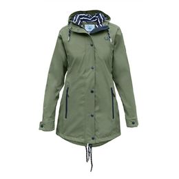 MADSea Regenjacke taillierter Regenmantel mit gestreiftem Innenfutter