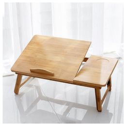 HomeMiYN Schreibtisch Höhenverstellbar Laptoptisch fürs Bett aus Bambus