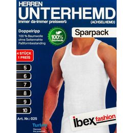 TEXEMP Achselhemd 4er Pack Herren Unterhemd Tank-Top Achselhemd Doppelripp Shirt 100% Baumwolle Muskelshirt Weiß S-3XL (Packung