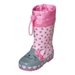 Playshoes Gummistiefel 'Katze' M&auml;dchen Gr&ouml;&szlig;e 24 pastellgr&uuml;n / rosa