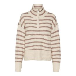 Véro Moda VERO MODA Pullover 'CARRY' Damen Größe S braun / wollweiß
