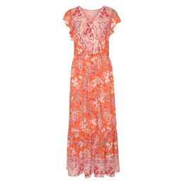 Lascana Kleid Damen Gr&ouml;&szlig;e 42 orange / apricot / hellpink / rot Winterkleid