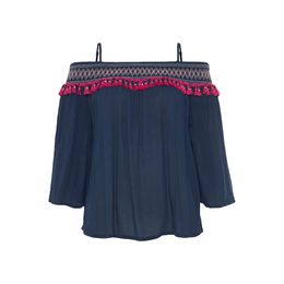 Lascana Bluse Damen Größe XS creme / navy / rosa / magenta