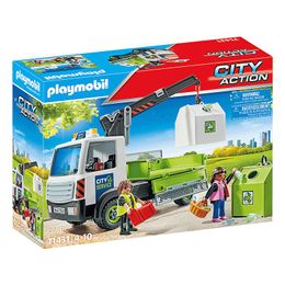 Playmobil 71431 Altglas-LKW mit Container Spielset, Mehrfarbig