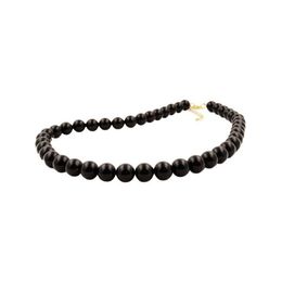 Gallay Perlenkette Kette 10mm Kunststoffperlen schwarz glänzend 50cm (1-tlg)