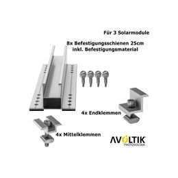 avoltik Photovoltaik Solar Wellblechdach Montage Set Schiene Befestigung Solarmodul-Halterung