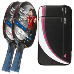 Butterfly Tischtennisschläger 2x Timo Boll Black 85031 + 2x Drive Case 2