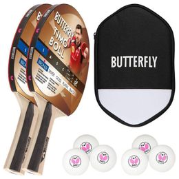 Butterfly Tischtennisschläger 2x Timo Boll Bronze 85011 + Cell Case 2 + Bälle