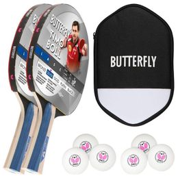 Butterfly Tischtennisschläger 2x Timo Boll Silber 85016 + Cell Case 2 + Bälle