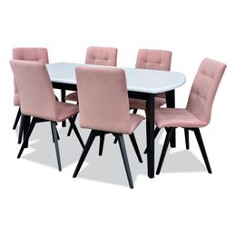 JVmoebel Essgruppe, Esstisch 6 Stühle Stuhl Esszimmer Garnitur Tische Tisch 7tlg.