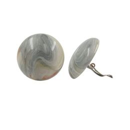 Gallay Paar Ohrclips Ohrring 30mm Riss grau-beige-marmoriert glänzend Kunststoff-Bouton (1-tlg)