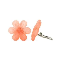 Gallay Paar Ohrclips Ohrring 30mm Blüte rosa-transparent matt Kunststoff-Bouton (1-tlg)