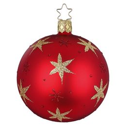 Inge Glas INGE-GLAS® Weihnachtsbaumkugel Christbaumkugel Sternenhimmel Ø8cm rot matt (1 St)