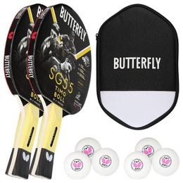 Butterfly Tischtennisschläger 2x Timo Boll SG55 + Cell Case + Bälle
