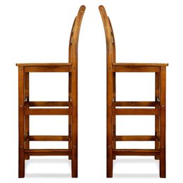 Casaria Barhocker, 4er Set mit Lehne Akazie Holz Massiv 75cm Sitzhöhe 110kg Belastbarkeit