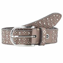 b.belt Nietengürtel Leder taupe 85 cm