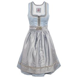 Marjo Trachtenkleid Midi Dirndl 2tlg. 65cm KIMBA eisblau silber