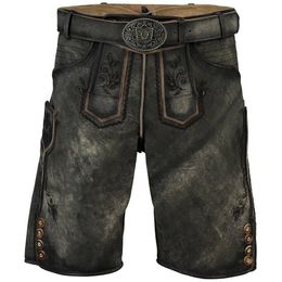 Krüger Buam KRÜGER BUAM Lederhose KRÜGER BUAM Leder-Shorts dunkelgrau