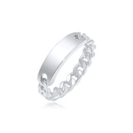 Elli Fingerring Bandring Platte Panzer Kette 925 Silber