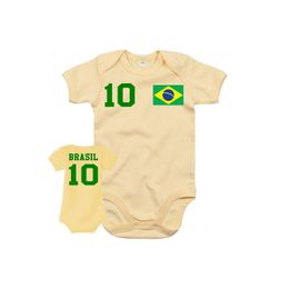Blondie & Brownie Blondie & Brownie Strampler Brasilien Kinder Baby Sport Trikot Body Fussball Weltmeister WM Copa
