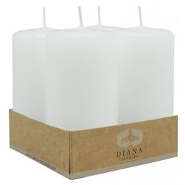 Diana Candles Stumpenkerze Stumpenkerzen Ø 6 X 11 cm weiß 4er