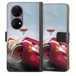 DeinDesign Handyhülle Lightning Mcqueen 95 Offizielles Lizenzprodukt Cars, Huawei P50 Pro Hülle Handy Flip Case Wallet Cover Handytasche Leder